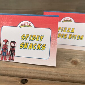 Spidey and His Amazing Friends Printable Food Tent Snack Labels for ...