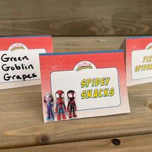 Spidey and His Amazing Friends Printable Food Tent Snack Labels for ...