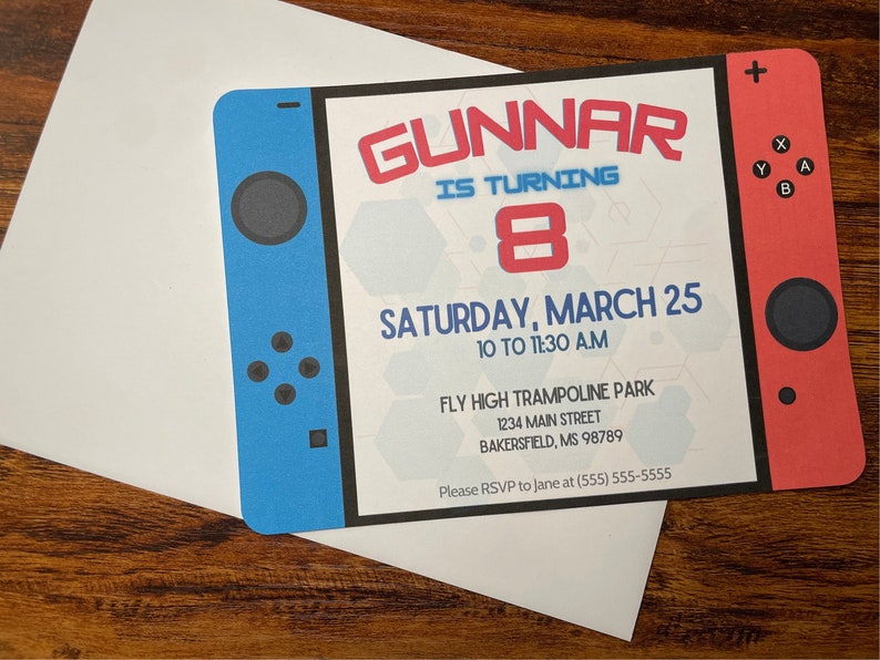 Nintendo Switch Video Game Printable Birthday Invitation for - Etsy