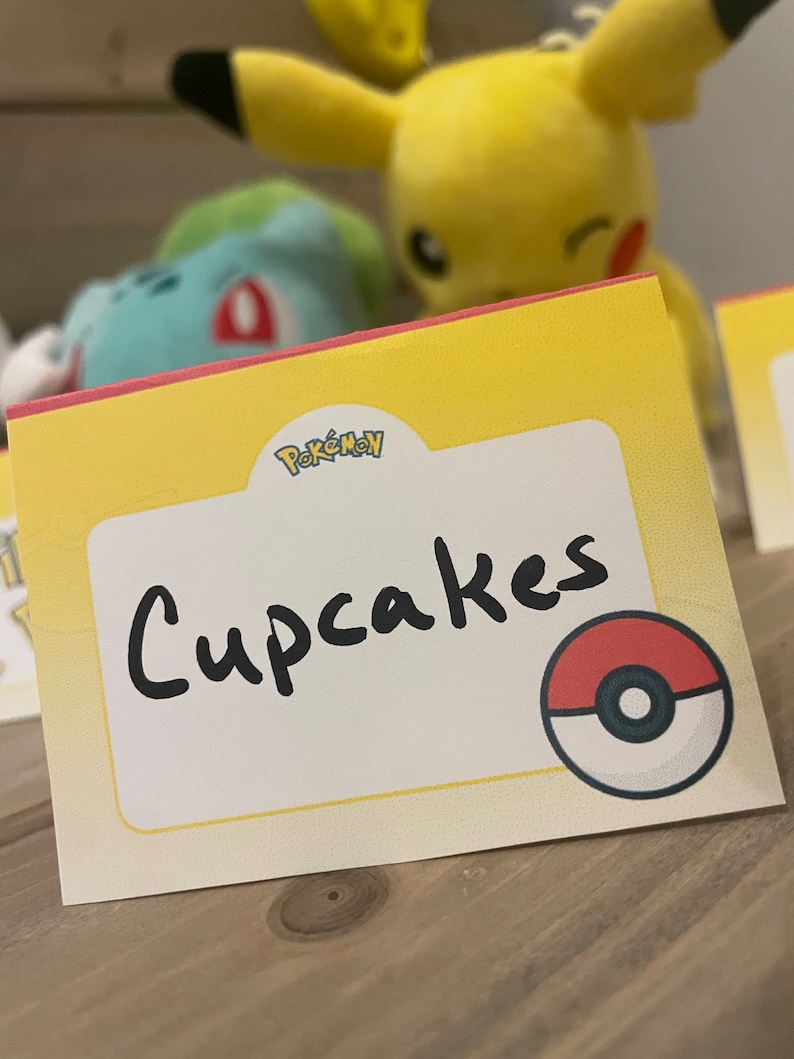 Editable Pokemon Pikachu Printable Food Tent Snack Labels for Pokemon ...