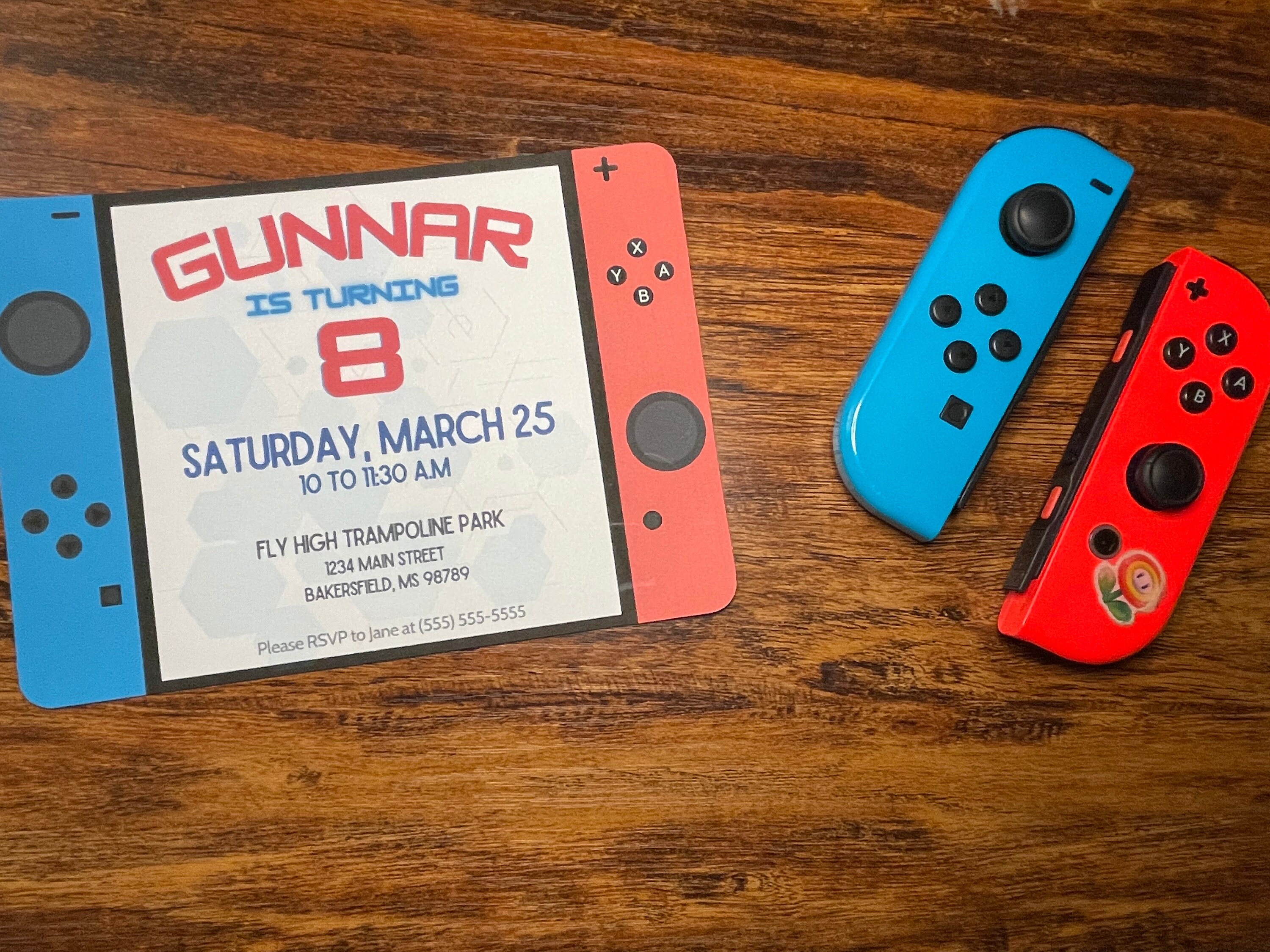 Invitación de cumpleaños imprimible del videojuego Nintendo Switch para ...