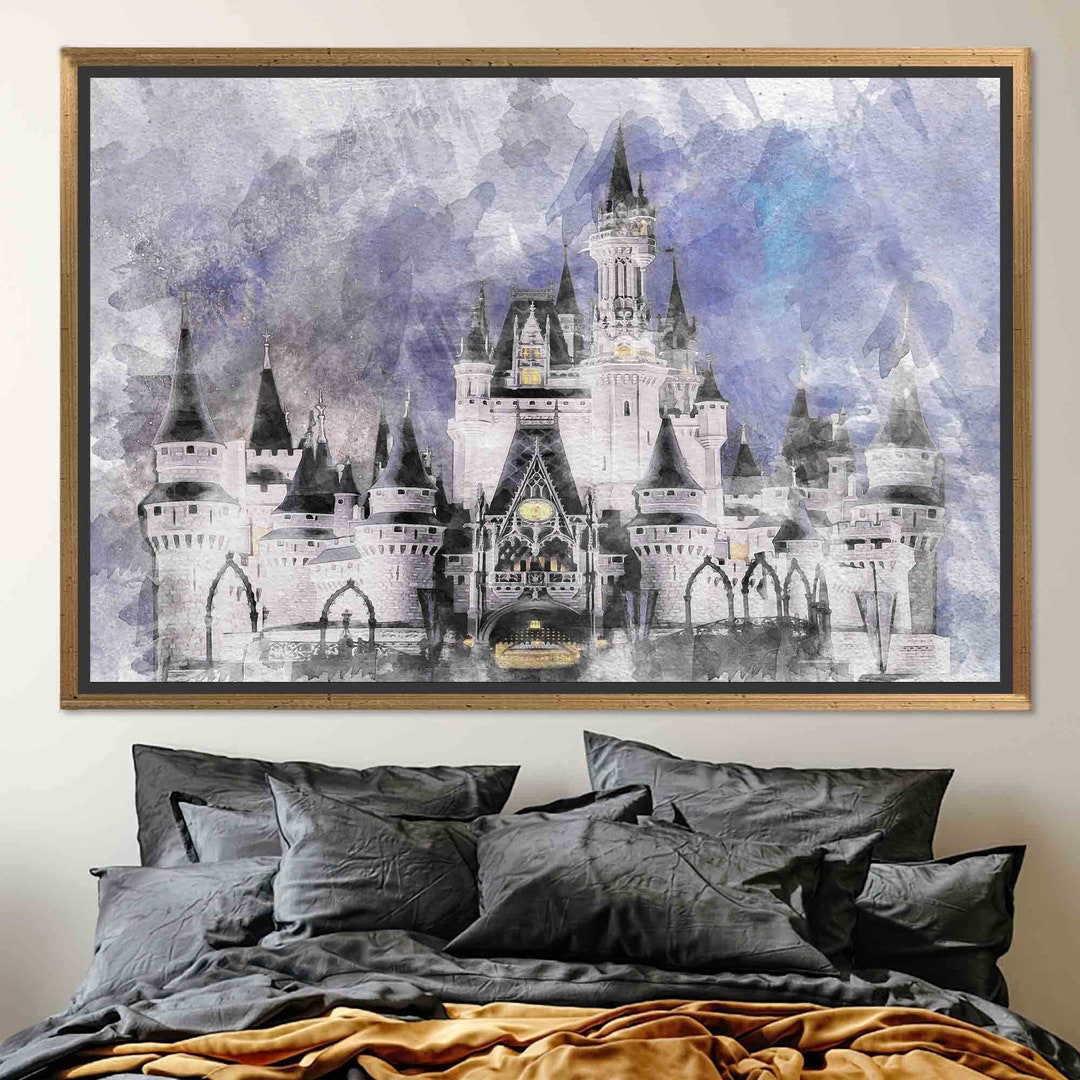 Cinderella Castle Glass Wall Art: Kids Holiday Decor - Etsy