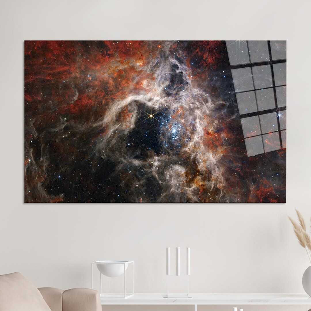 Cosmic Nebula Space Canvas Poster, Deep Galaxy Wall Art Print With ...