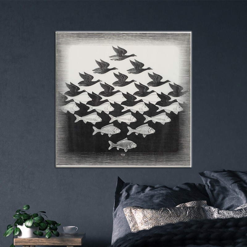 Abstract Bird and Fish - Etsy