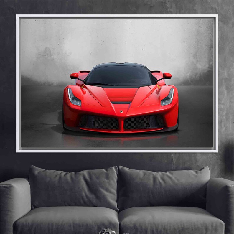 Ferrari Poster: Red Car Tempered Glass Wall Art - Etsy