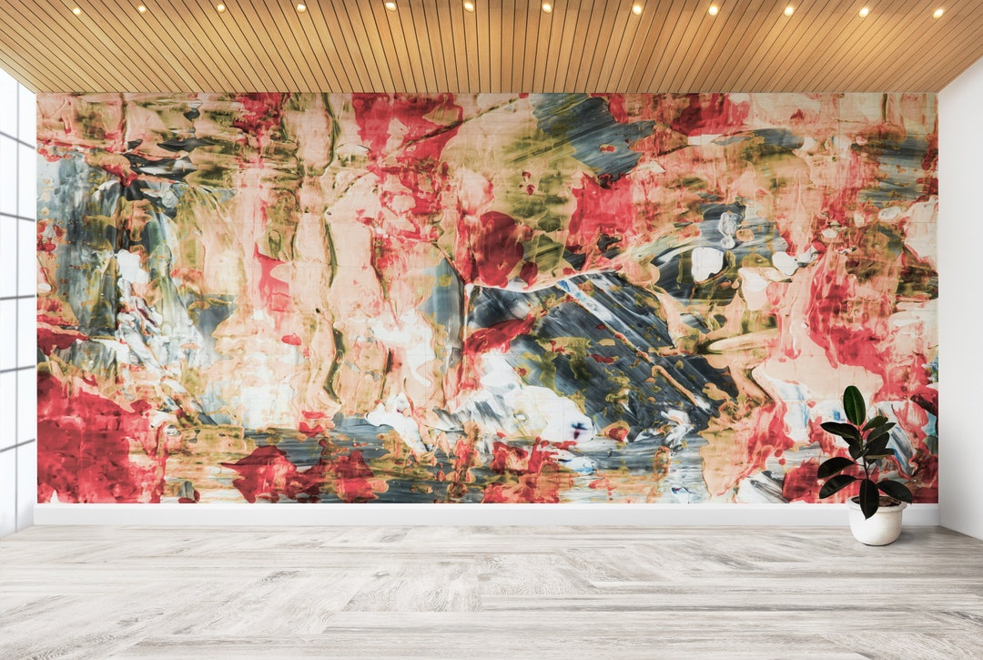 Abstract Art Peel and Stick Wallpaper: Modern Colorful Wall Decor - Etsy