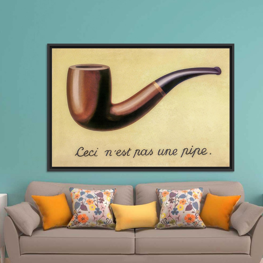 Magritte "ceci N’est Pas Une Pipe" Print: Surrealist Philosophy Canvas ...