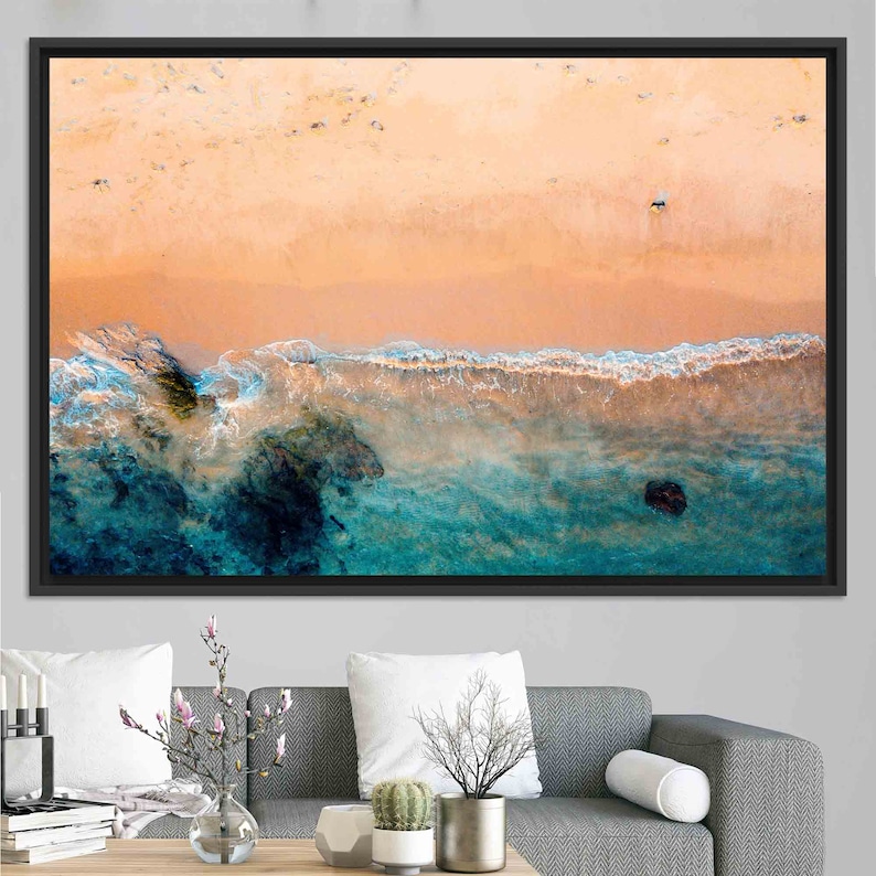 Sea View Tempered Glass Wall Art: Coastal Canvas Print - Etsy