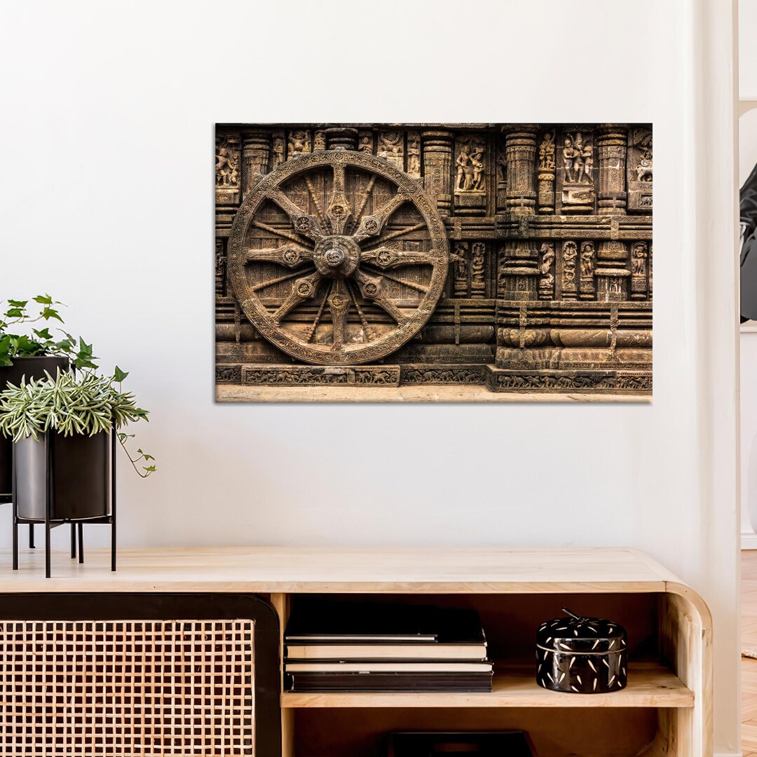 Konark Sun Temple Canvas Art: Indian Chakra Wall Hanging - Etsy