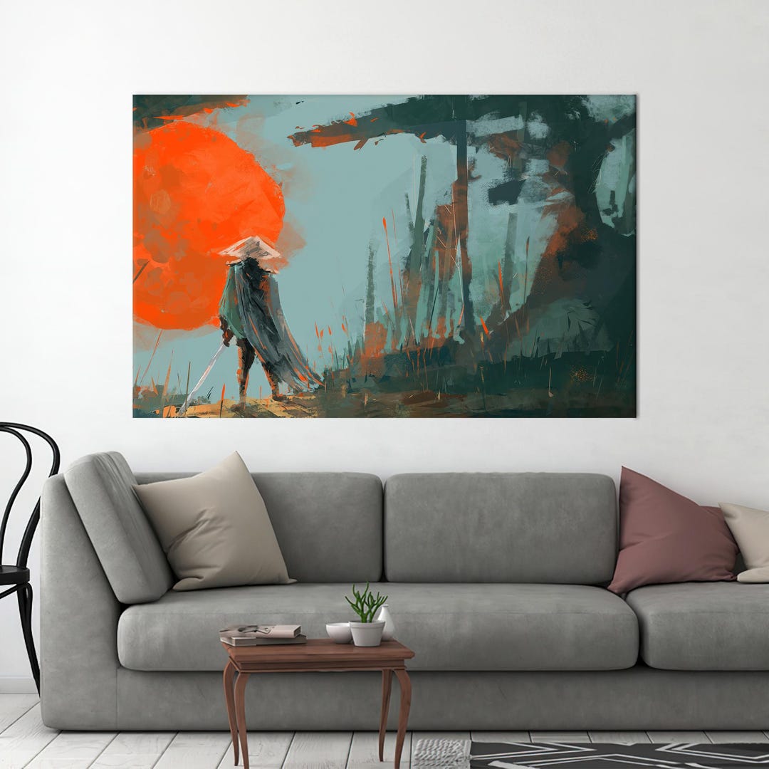 Samurai Warrior Tempered Glass Art: Modern Abstract Decor - Etsy