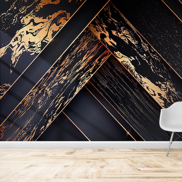 Black & Gold Wallpaper Border - Etsy