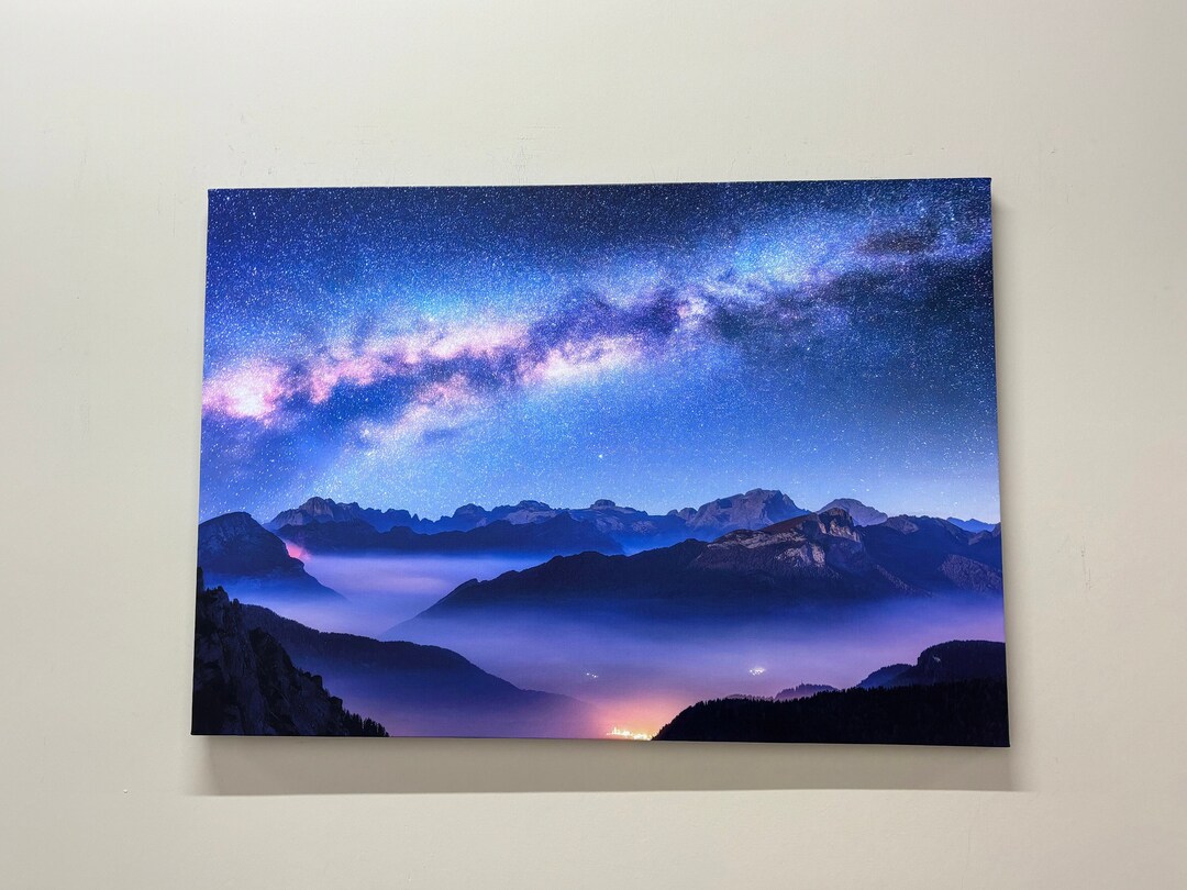 Galaxy Night Sky Canvas, Celestial Wall Art, Starry Sky, Cosmos, Gift ...