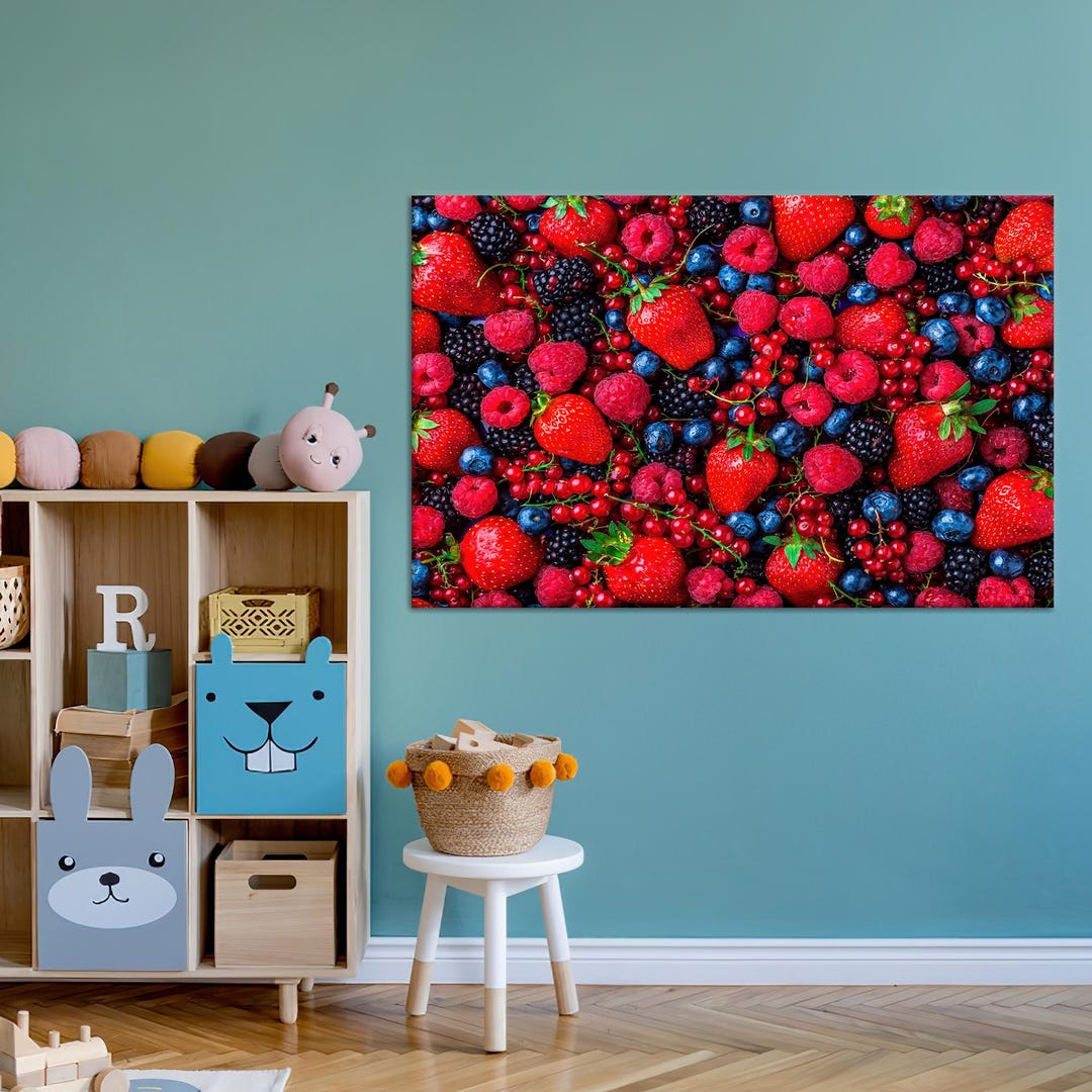 Berry Canvas Art: Modern Kitchen Decor, Fruit Print - Etsy