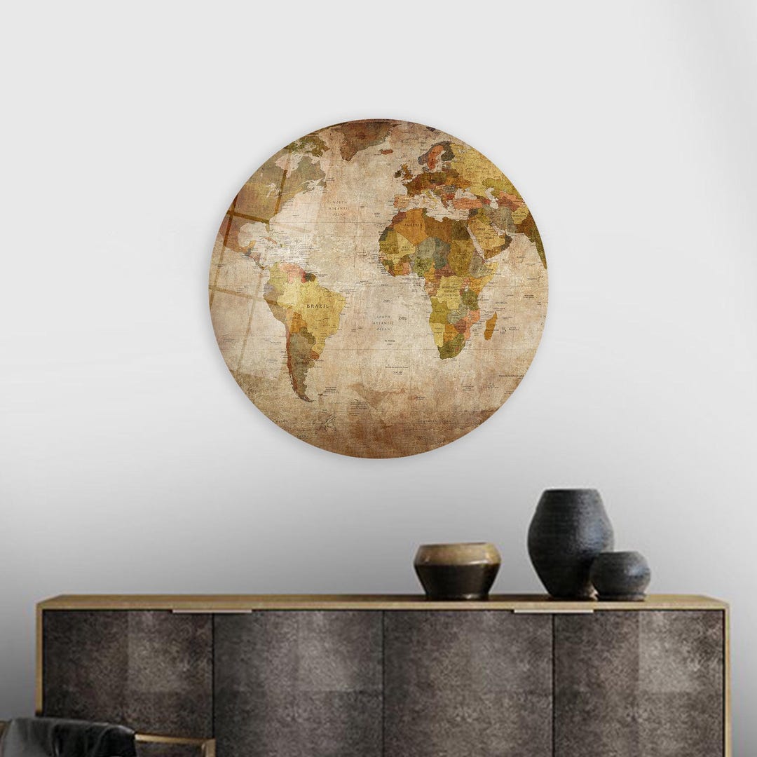 Large World Map Canvas Gift for Her World Atlas Canvas Art World Map ...