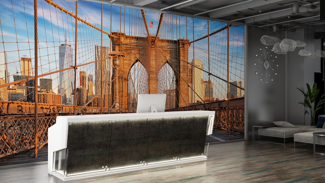 Brooklyn Bridge Paper Wall Art: 3D View, New York Wallpaper - Etsy