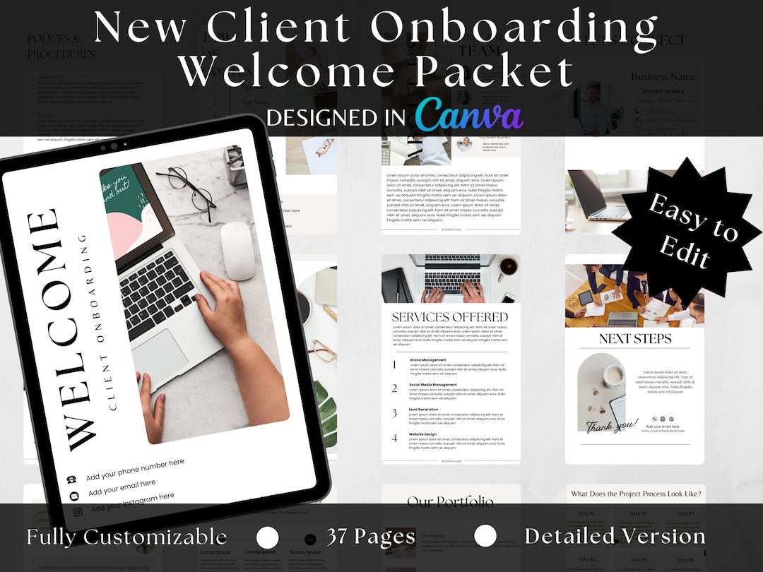 Client Onboarding Welcome Packet: Canva Template for Virtual Assistants ...