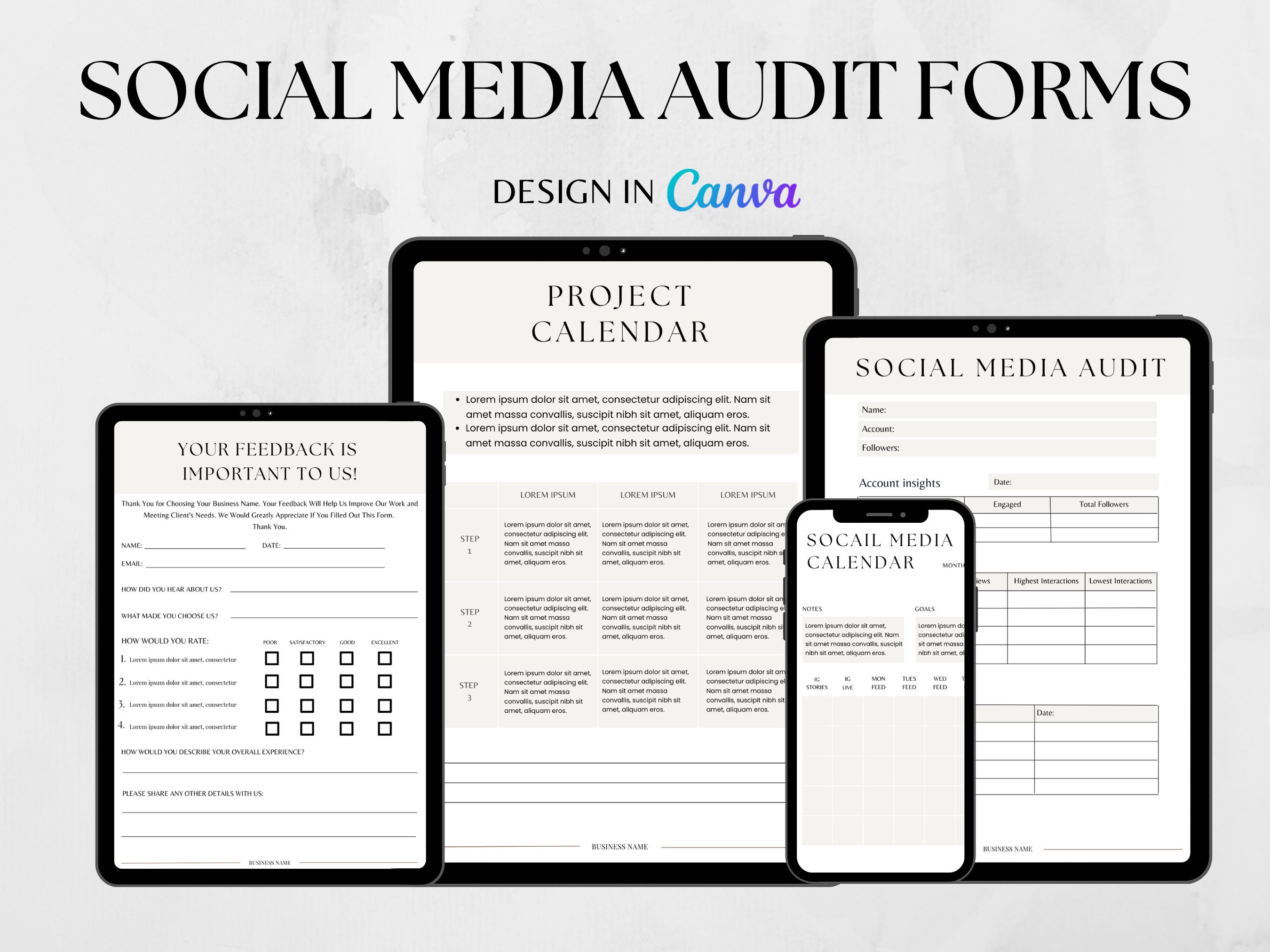Social Media Audit Forms Templates, Social Media Manager Kit, Virtual ...