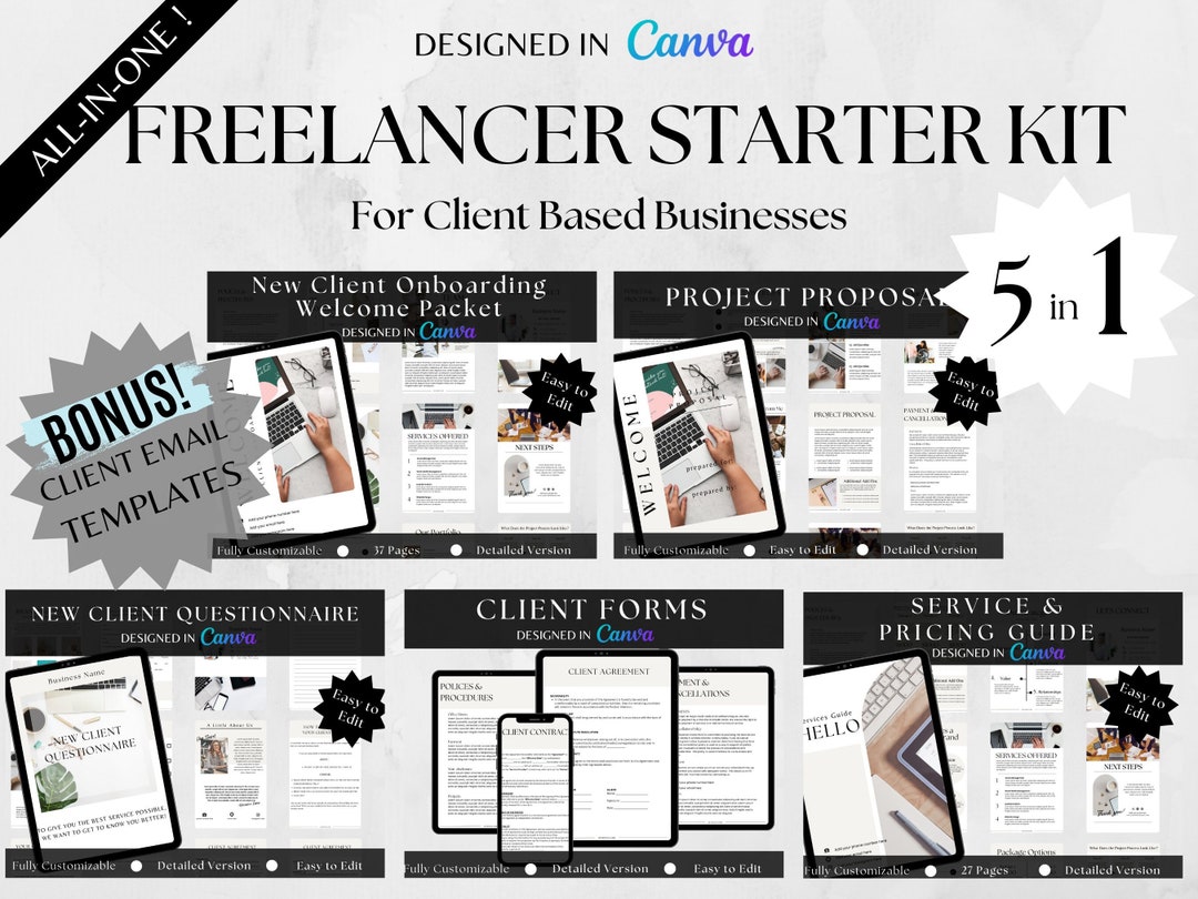 Freelancer Business Starter Kit 5 in 1, Business Coach Tools, Templates ...