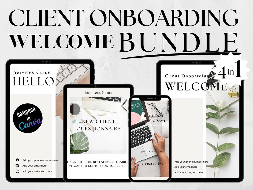 Client Onboarding Template Bundle: Welcome Package, Questionnaire ...