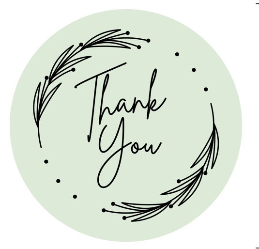 Thank You Sticker Template - Etsy