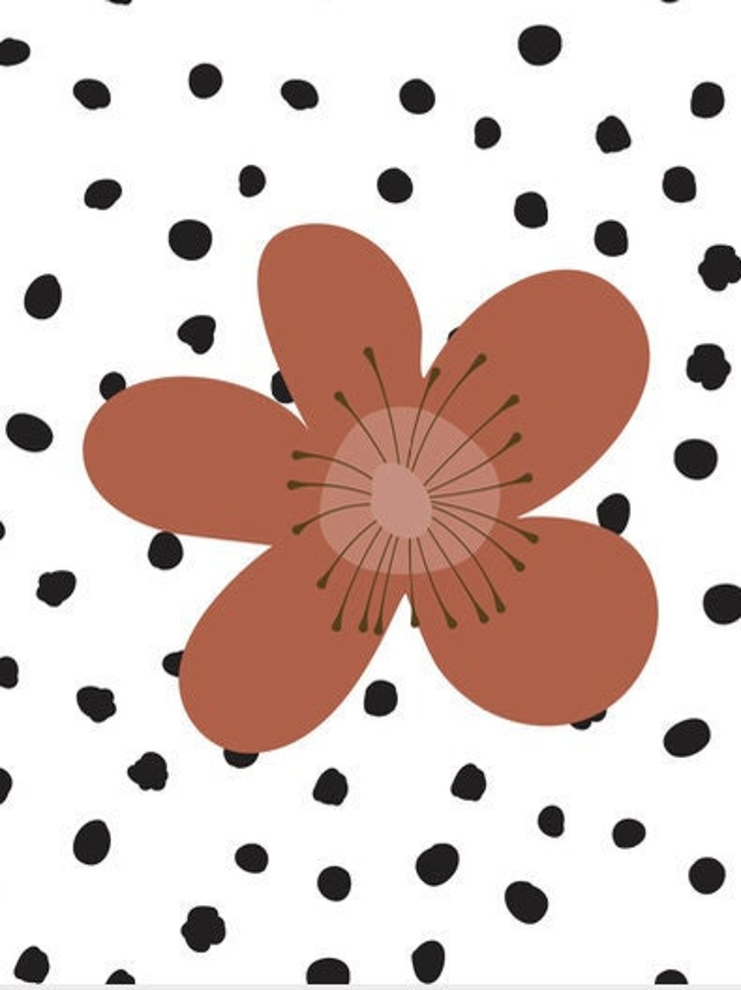 Flower With Dots Digital Download Poster - Etsy