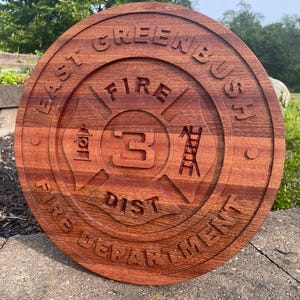 Custom Wood Firefighter Patch Logo Plaque - Etsy