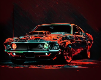 Mustang Boss 429 (1969) Silhouette Vector File - Etsy