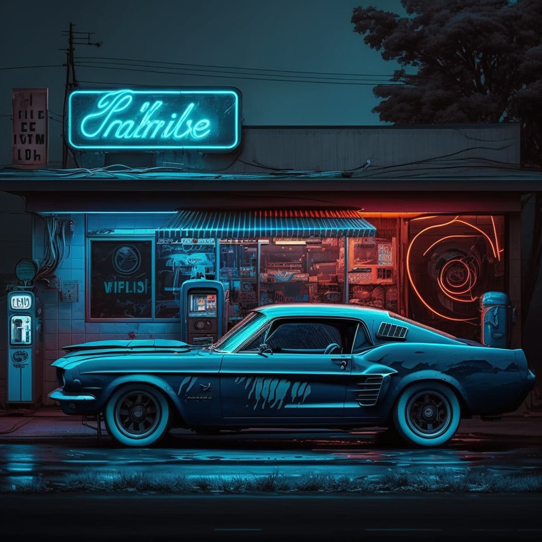 Ford Mustang Shelby Neonart - Etsy