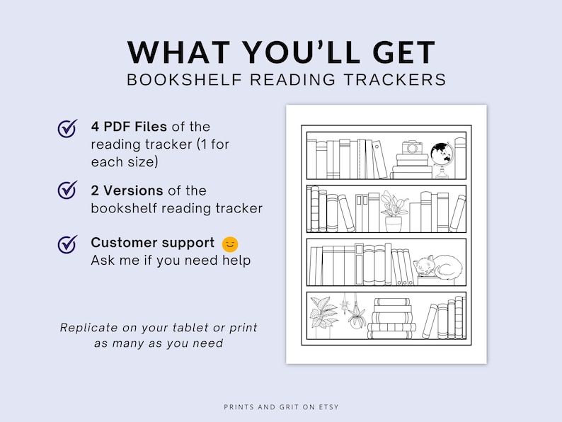 Bookshelf Reading Tracker Bookshelf Reading Log Printable Reading List ...