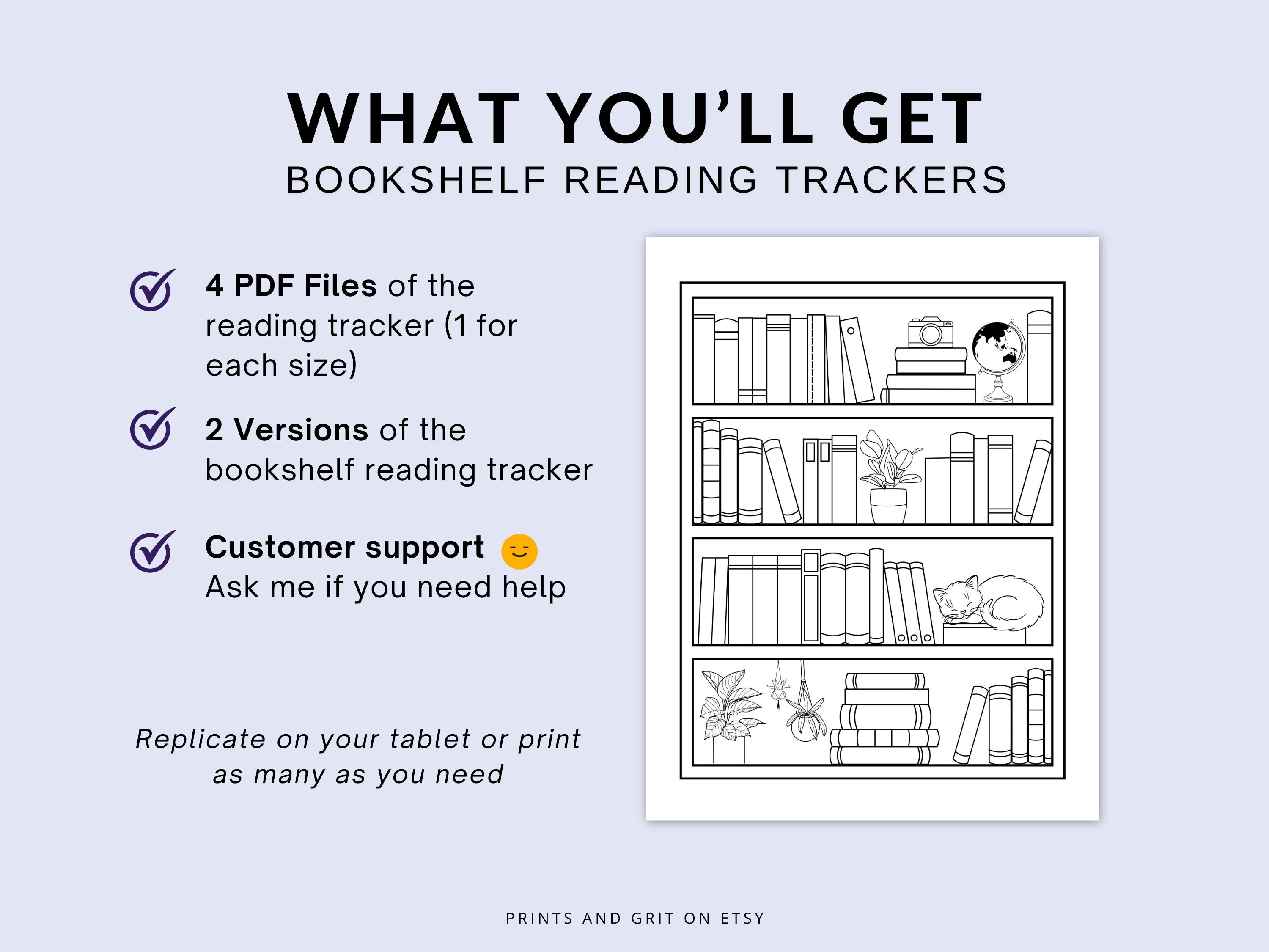 Bookshelf Reading Tracker Bookshelf Reading Log Printable Reading List ...