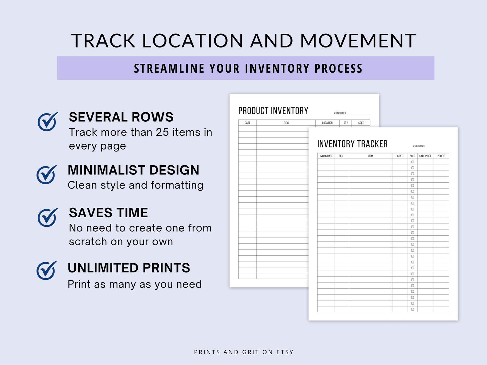 Reseller Printable Reseller Inventory Tracker Product Inventory Tracker ...