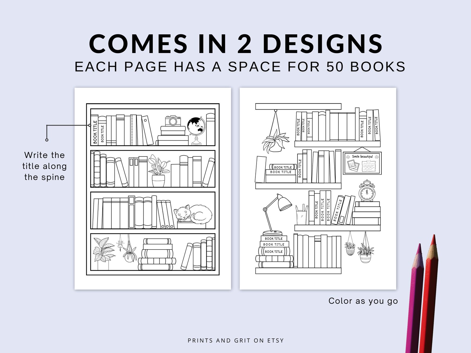 Bookshelf Reading Tracker Bookshelf Reading Log Printable Reading List ...