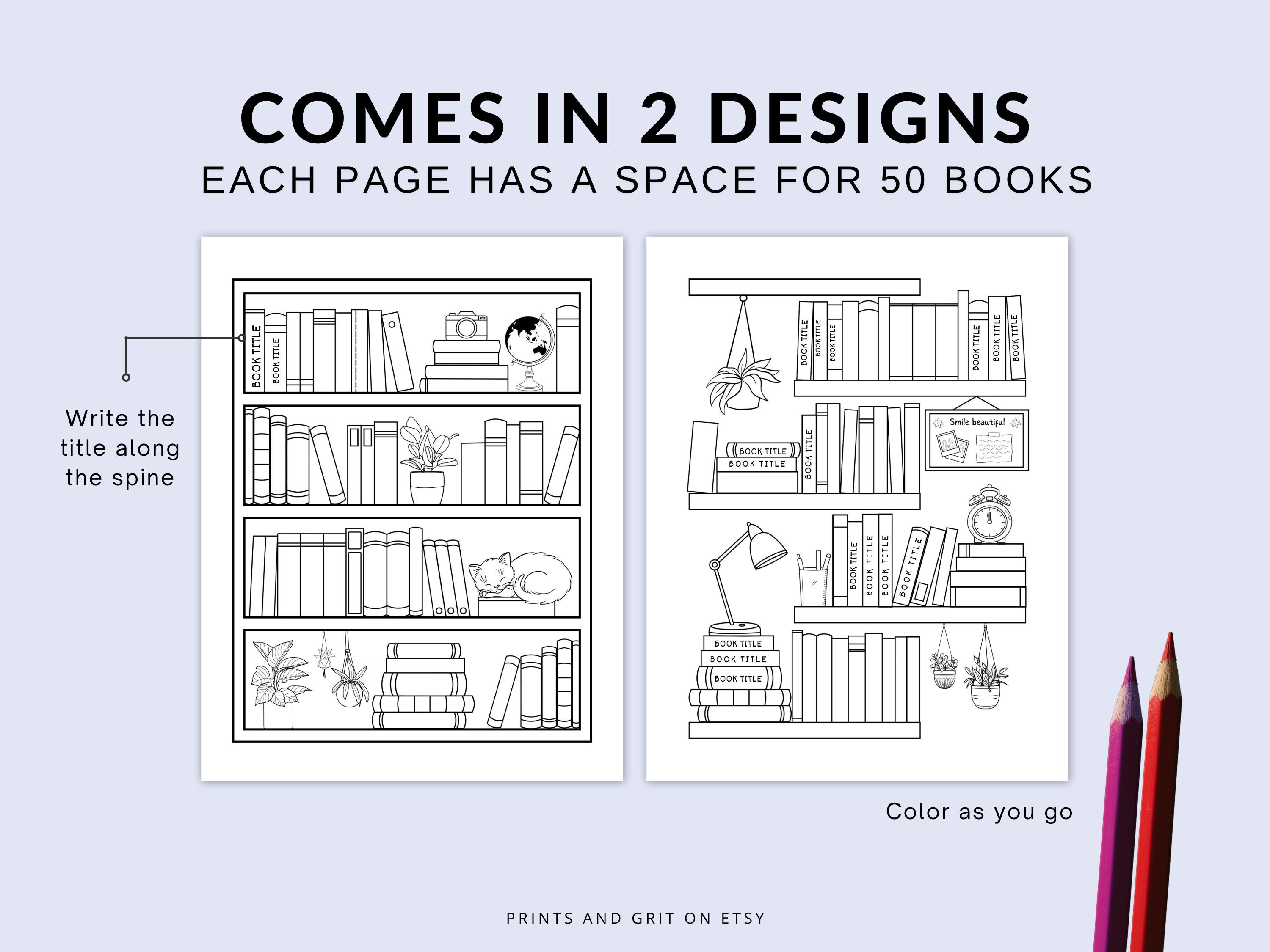 Bookshelf Reading Tracker Bookshelf Reading Log Printable Reading List ...