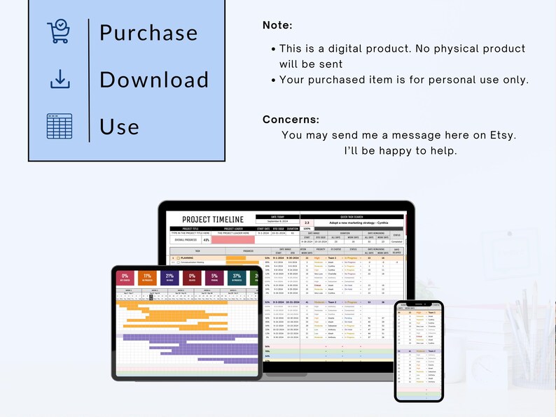 Gantt Chart Google Sheets Project Tracker Team Project Management ...
