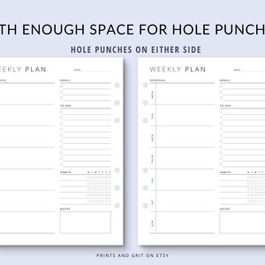Portrait Weekly Planner Template Simple Weekly Planner Weekly Agenda ...