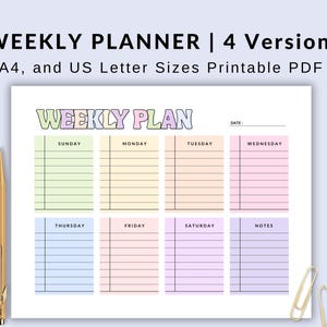 Landscape Weekly Planner Landscape Cute Weekly Planner Template Weekly ...