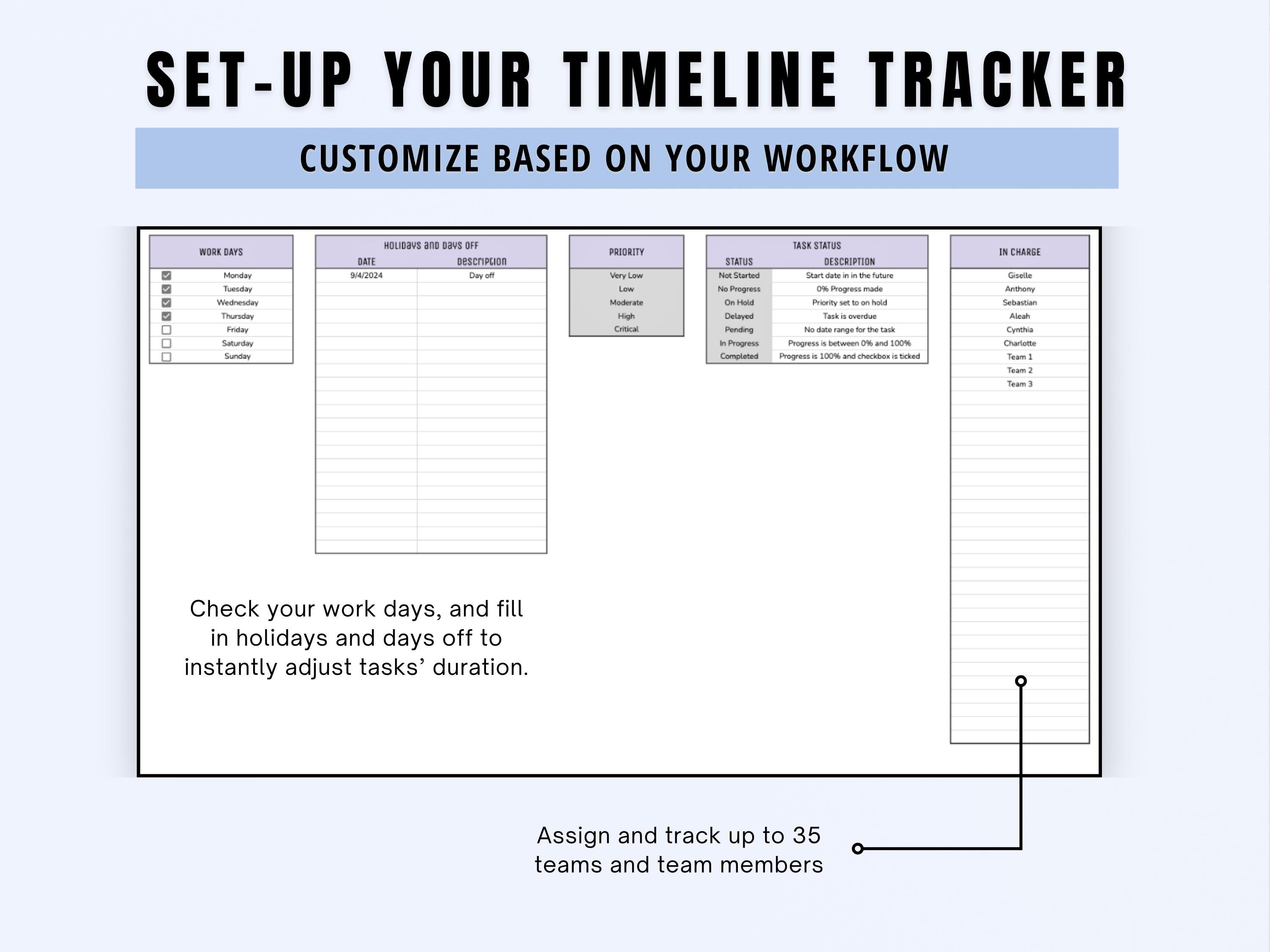 Project Gantt Chart Google Sheets, Project Manager Planner Template ...