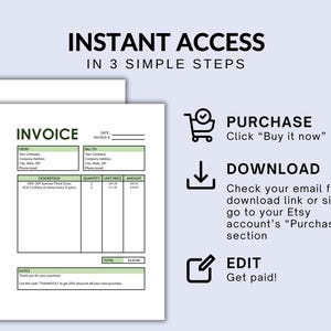 Simple Invoice Template Editable Invoice Template Business Invoice PDF ...