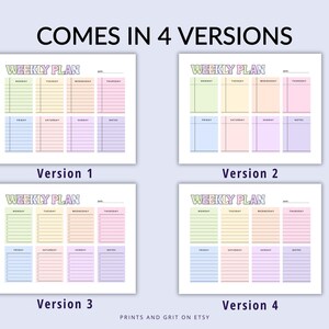 Landscape Weekly Planner Landscape Cute Weekly Planner Template Weekly ...