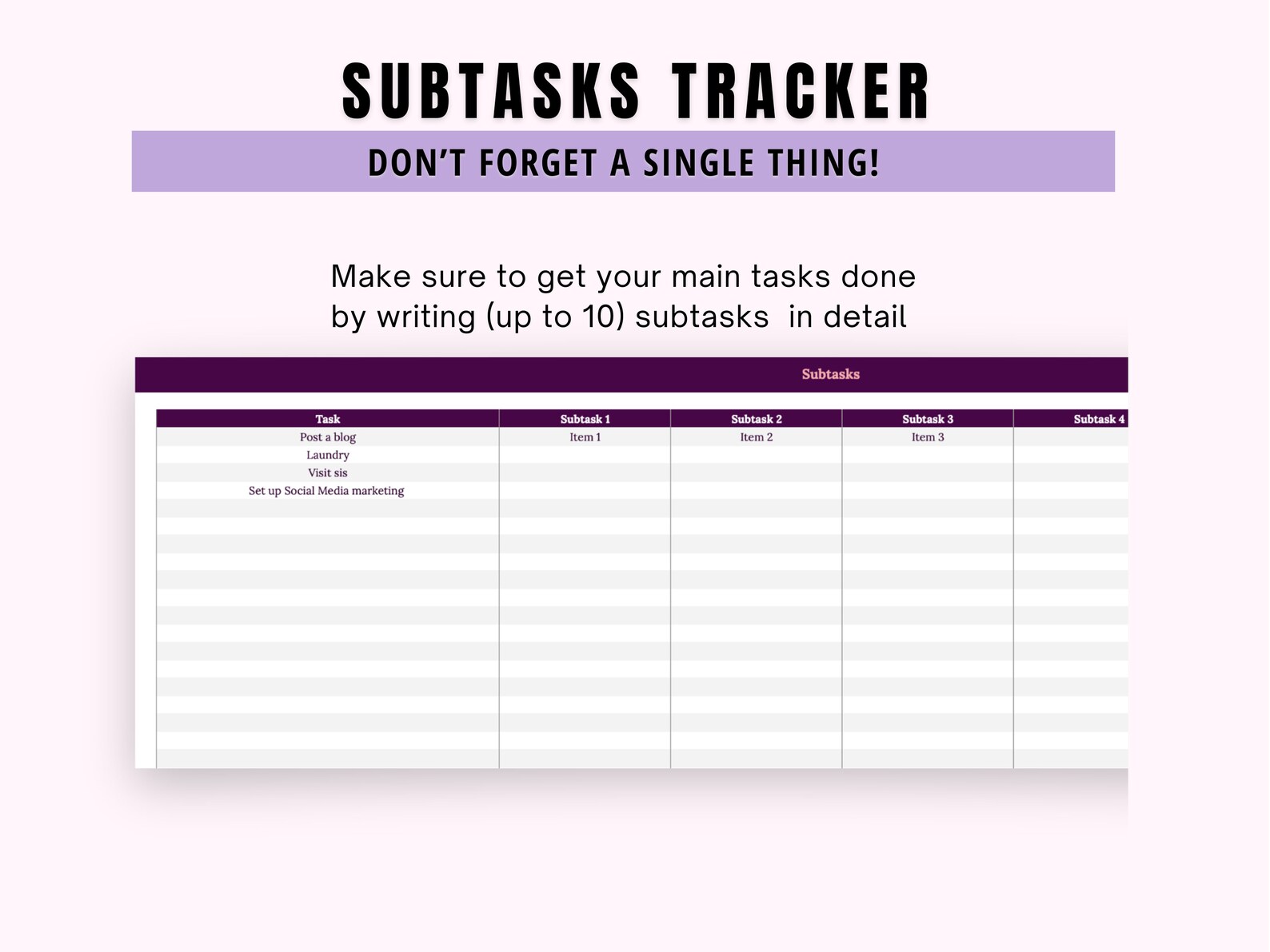 Task Tracker Google Sheets Planner Task Tracker Planner to Do List ...