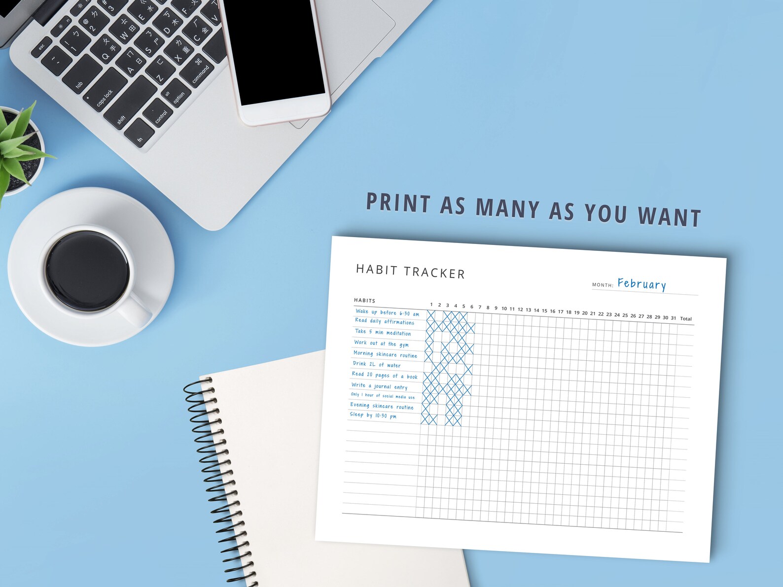 Monthly Habit Tracker Printable A4 Letter Habit Tracker - Etsy