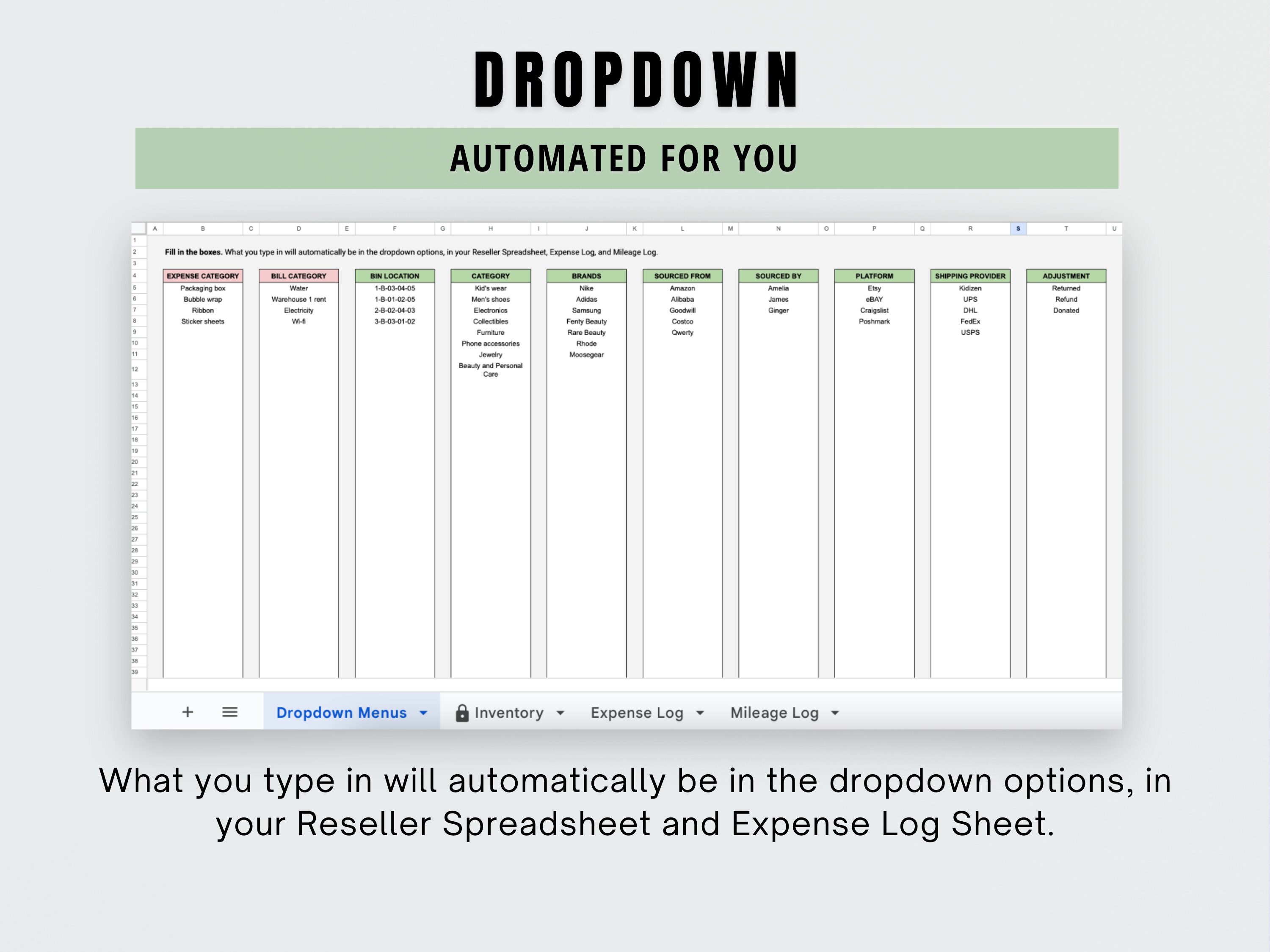 Reseller Google Sheets, Reselling Inventory Tracker, Reseller Business ...
