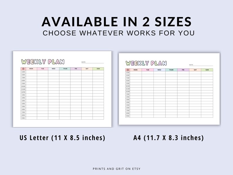 Hourly Weekly Planner Hourly Weekly Schedule Template Time Blocking ...