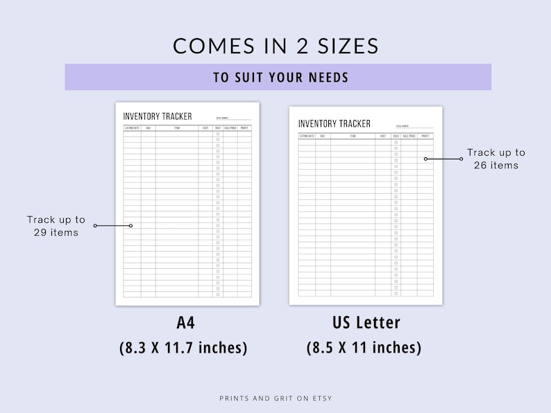 Reseller Printable Reseller Inventory Tracker Product Inventory Tracker ...