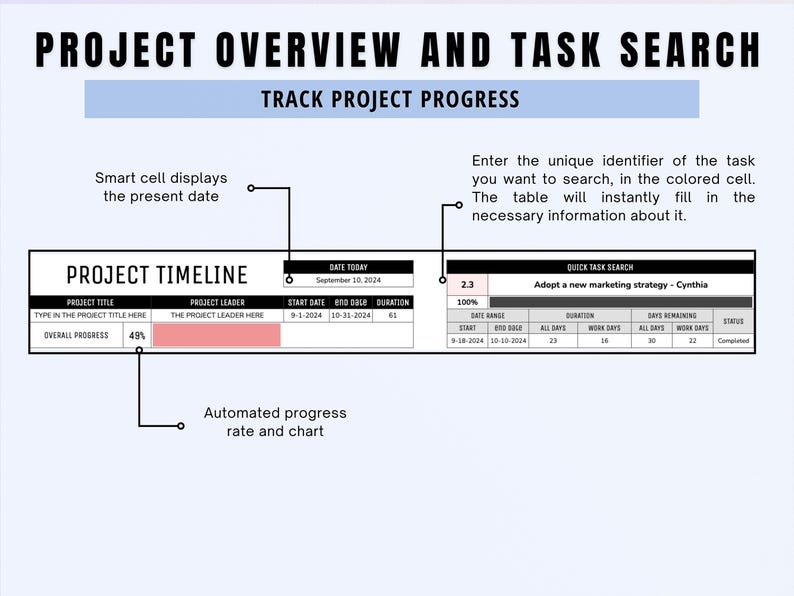 Project Gantt Chart Google Sheets, Project Manager Planner Template ...