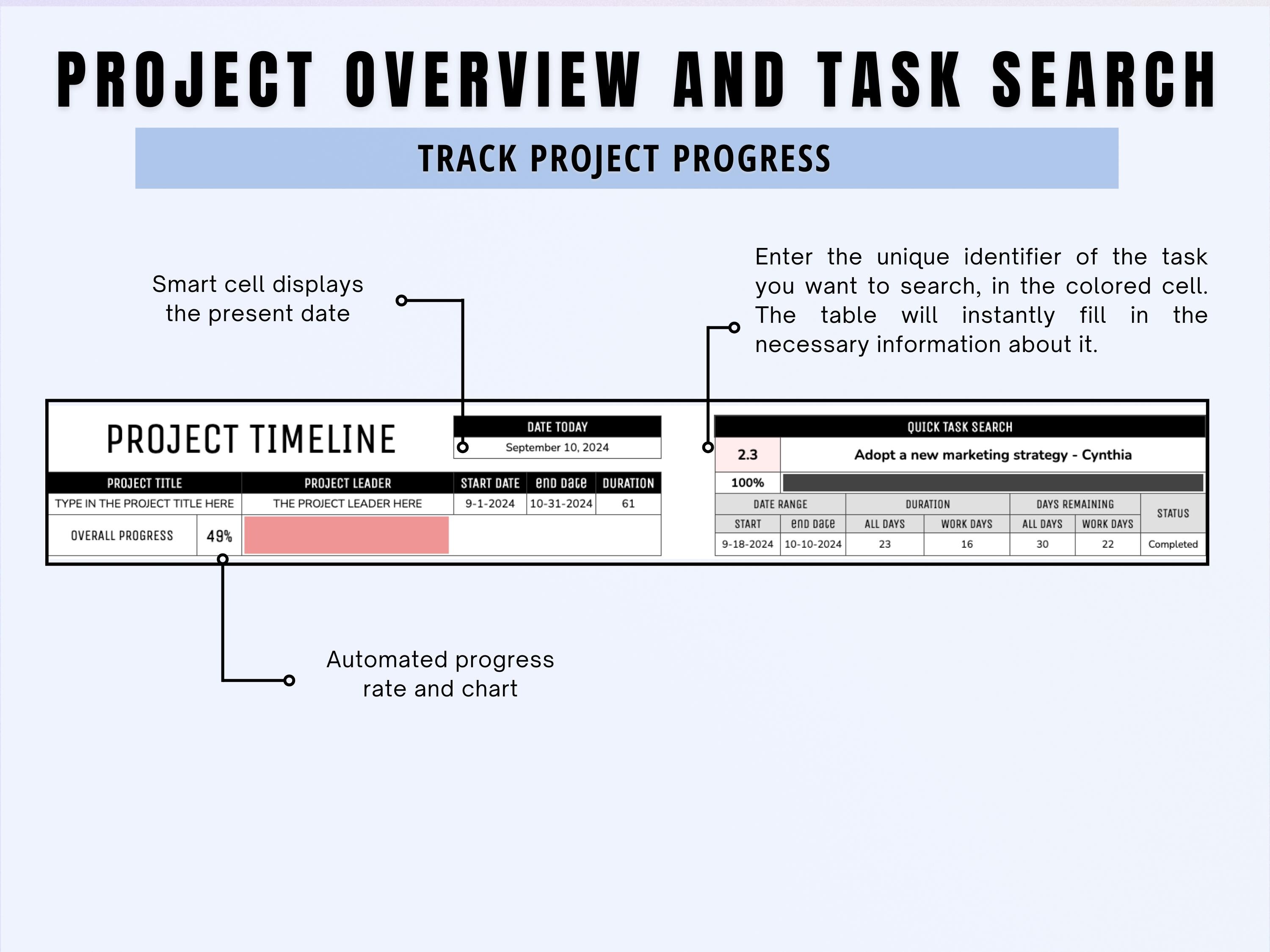 Project Gantt Chart Google Sheets, Project Manager Planner Template ...