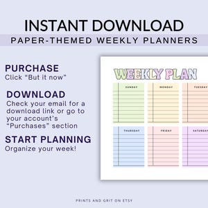 Landscape Weekly Planner Landscape Cute Weekly Planner Template Weekly ...