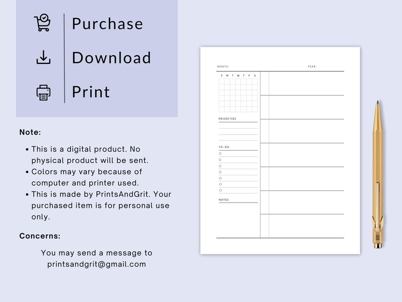 Simple Weekly Planner Template Weekly Planner Portrait Weekly Agenda ...