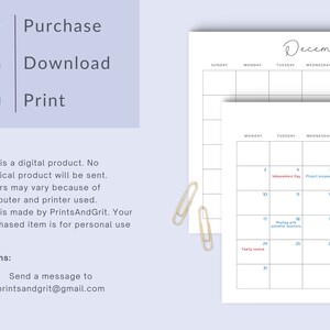 Blank Monthly Calendar 2025 Simple Monthly Calendar Planner Month at a ...