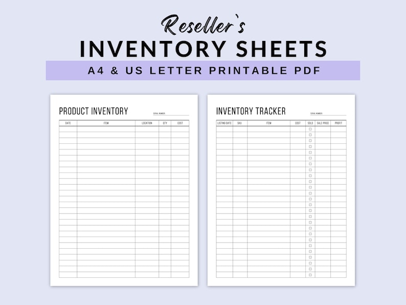Reseller Printable Reseller Inventory Tracker Product Inventory Tracker ...